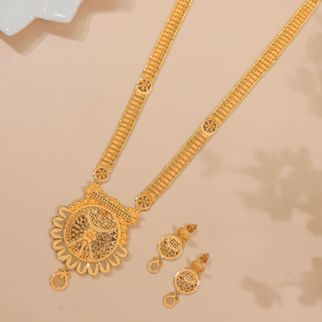 Divine Chakra Long Gold Necklace Set – PP Jewellers