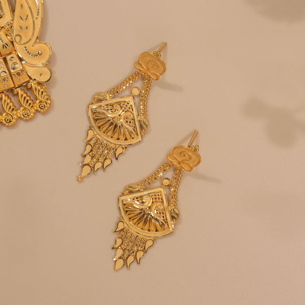 Maharani Long Gold Necklace Set – PP Jewellers