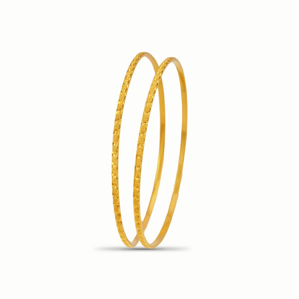 Noor Floral Design Gold Bangles – PP Jewellers