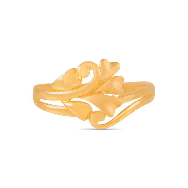 Vanya Classic Leaf Gold Ring – PP Jewellers