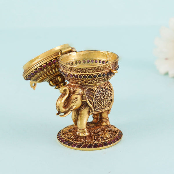 Antique Gold Plated Sindur Box – PP Jewellers